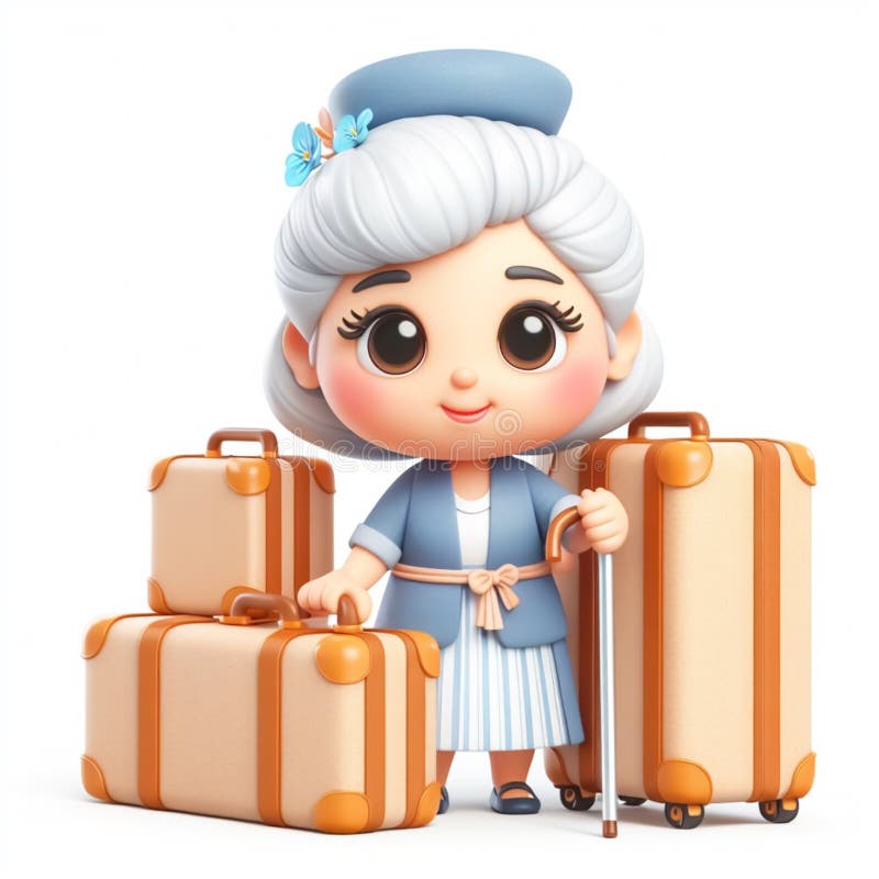 3D Funny Cartoon Elderly Woman. AI Generated Stock Illustration ...