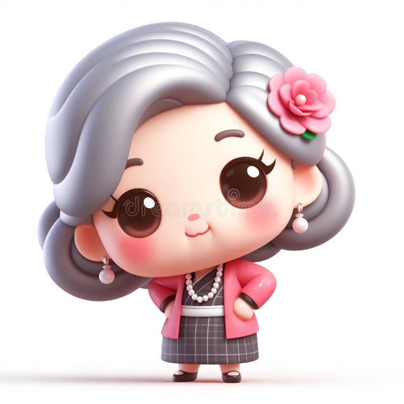 3D Funny Cartoon Elderly Woman. AI Generated Stock Illustration ...