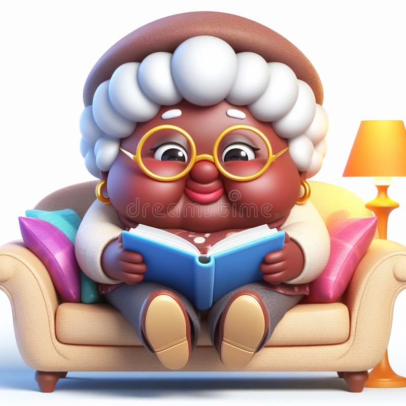 3D Funny Cartoon Elderly Woman. AI Generated Stock Illustration ...