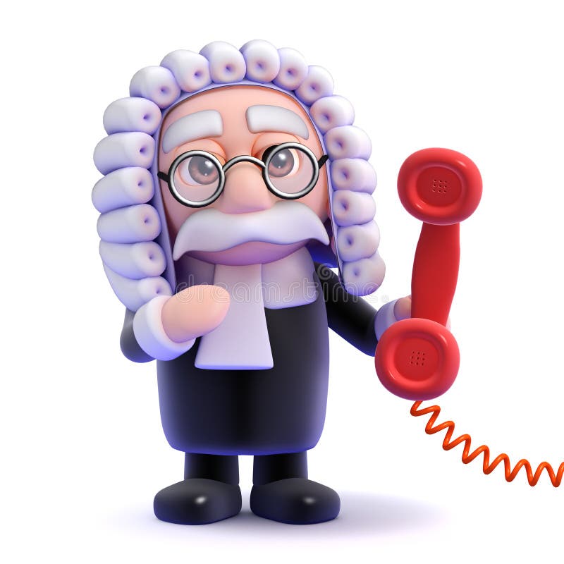 3d Funny Cartoon Judge Character Answers the Phone Stock Vector ...