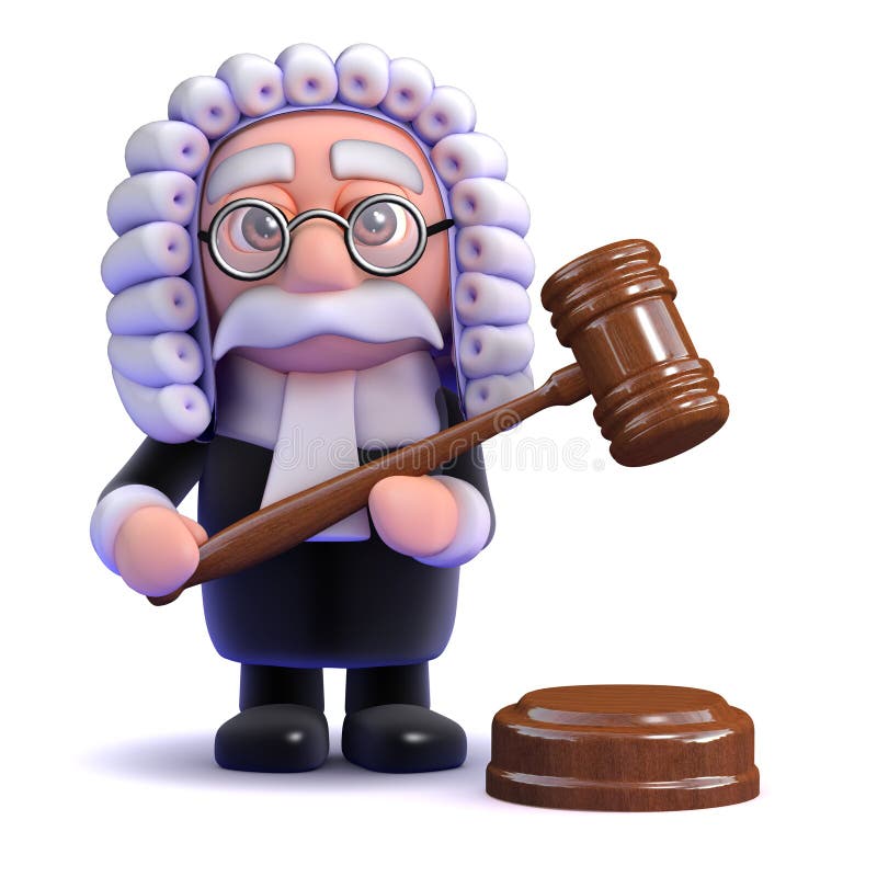 Cartoon Judge with Wig stock vector. Illustration of united - 20748728