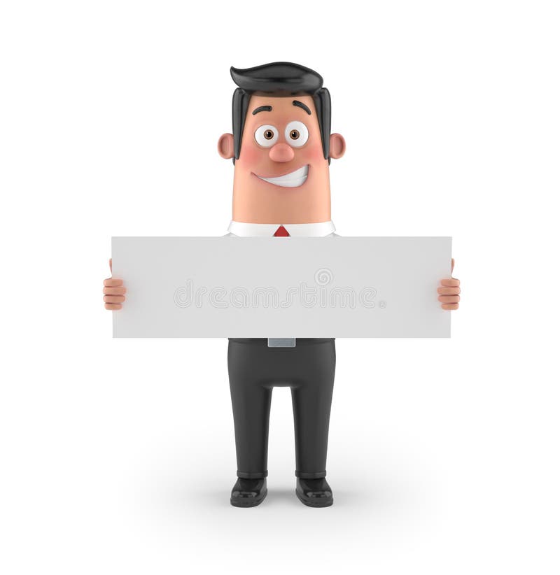 3D funny cartoon manager stock illustration. Illustration of face ...