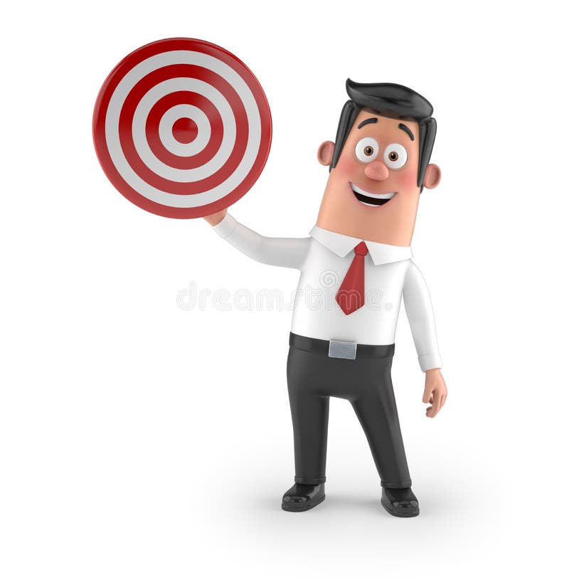 3D funny cartoon manager stock illustration. Illustration of leisure ...