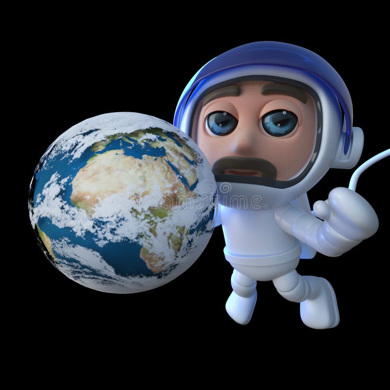 Spaceman Astronaut Floats in 3d Space with a Question Mark Symbol Stock ...