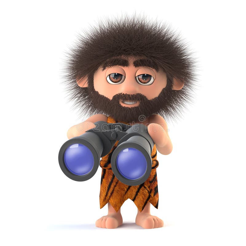 3d Funny Caveman Cartoon Character Drinking a Cup of Tea or Coffee, 3d ...