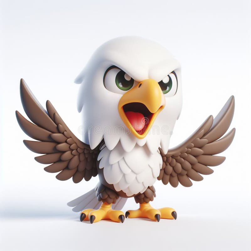 3D Funny Eagle Cartoon. Birds in the Wild for Illustrations for ...