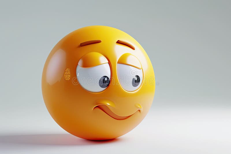 3d Funny Emoji Smiling in Yellow Background, Cute Smiling 3d Rendered ...