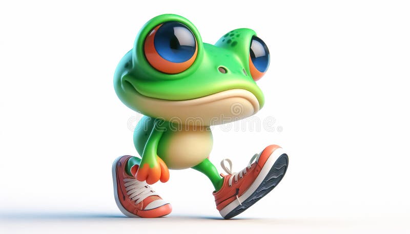 3D Funny Frog Cartoon Illustration Stock Illustration - Illustration of ...