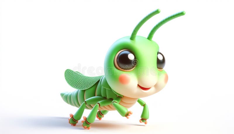 3D Funny Grasshopper Cartoon Stock Illustration - Illustration of ...