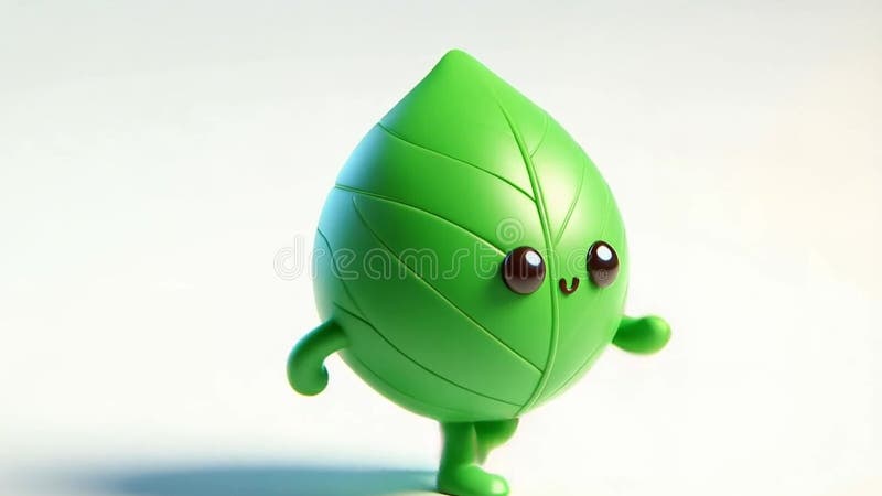 3D Funny Green Leaf Cartoon Animation Stock Video - Video of cartoon ...