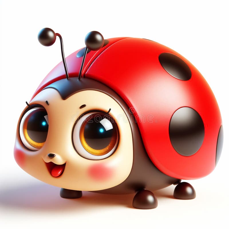 3D Funny Ladybug Cartoon. Wild Animals for Children S Illustrations ...