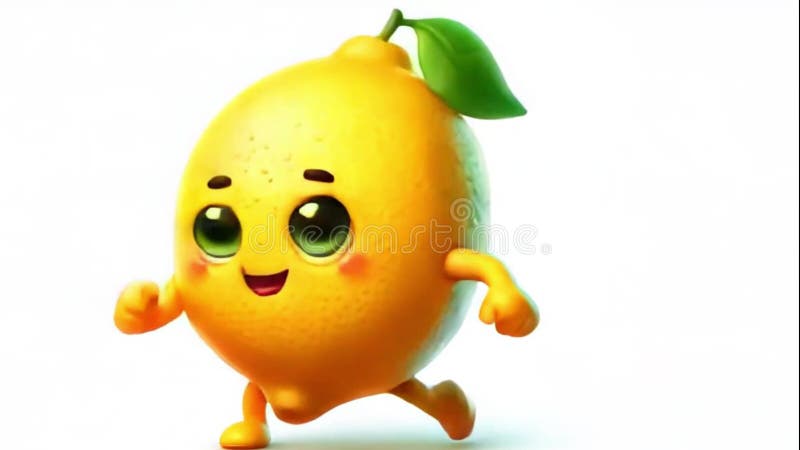 3D Funny Lemon Cartoon Animation Stock Footage - Video of funny ...