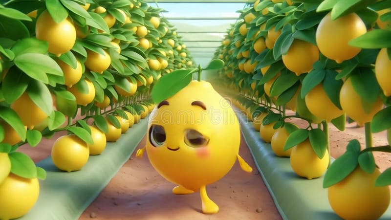 3D Funny Lemon Cartoon Animation Stock Footage - Video of smiley, card ...