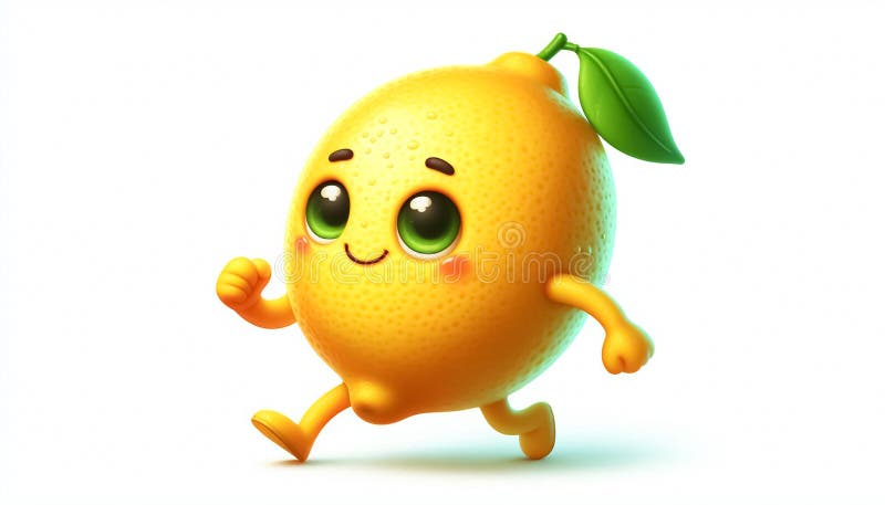 3D Funny Lemon Cartoon Illustration Stock Illustration - Illustration ...