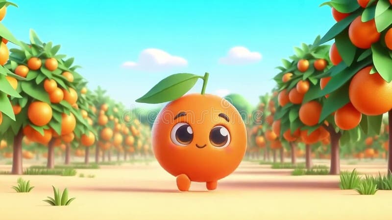 3D Funny Orange Cartoon Animation Stock Video - Video of fruit, funny ...