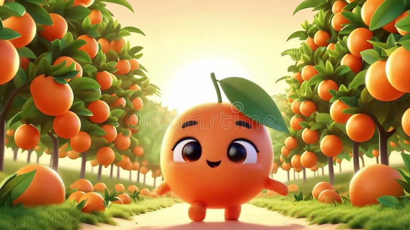 3D Funny Orange Cartoon Animation Stock Video - Video of nature ...