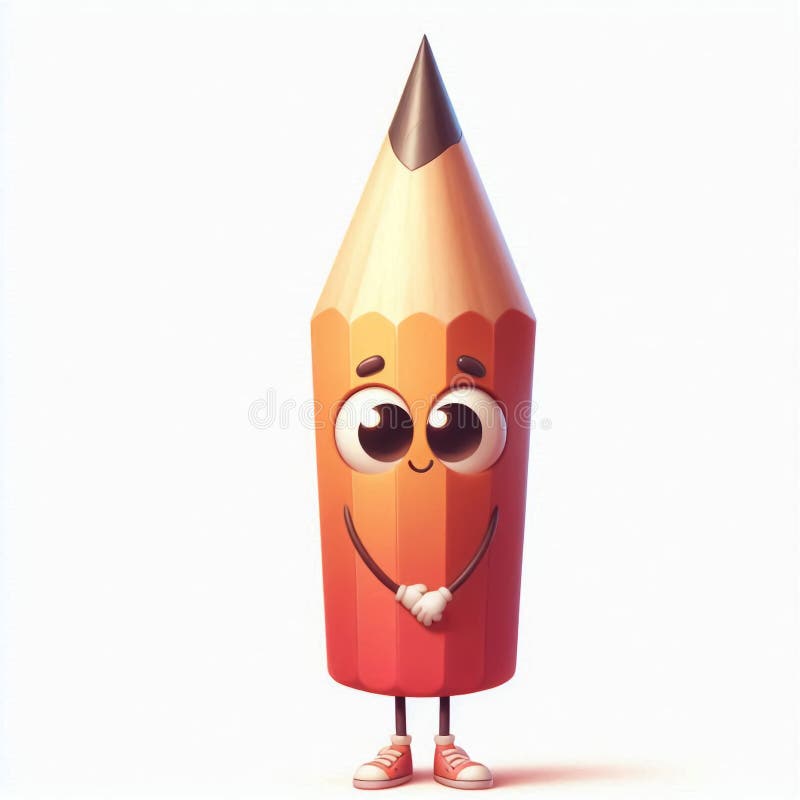 3D Funny Pencil Cartoon. Back To School Concept Stock Illustration ...