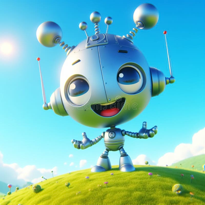 3D Funny Robot Cartoon for Children S Illustrations or Other Uses. AI ...