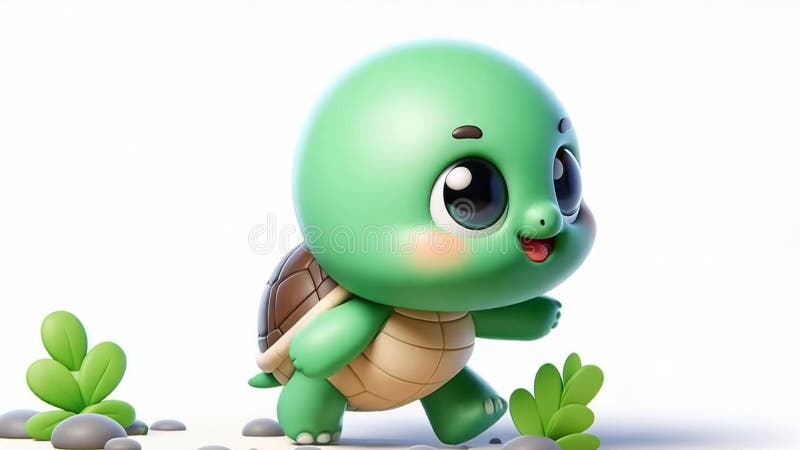 3D Funny Turtle Cartoon Animation Stock Footage - Video of design ...