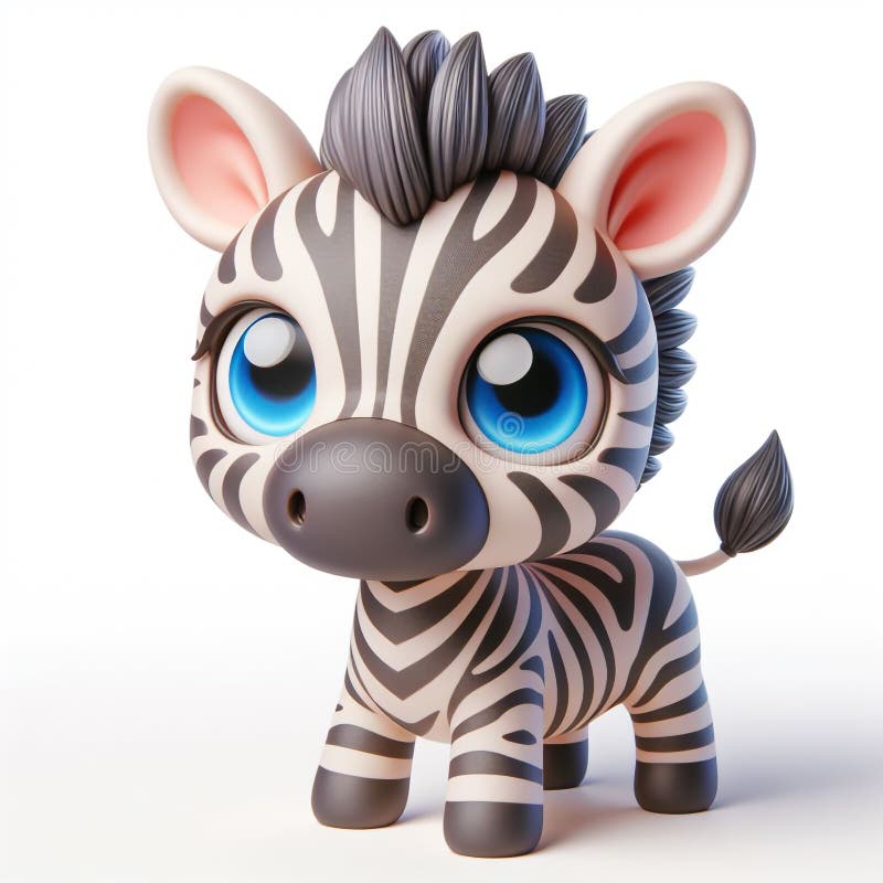 3D Funny Zebra Cartoon in the Wild. Nature and Wildlife Stock ...