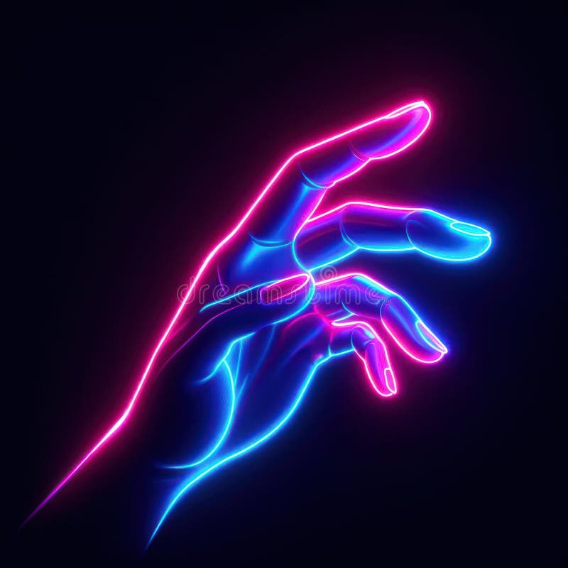 3d Future Hand Concept, Colorful Hand Gestures Artistic Background ...