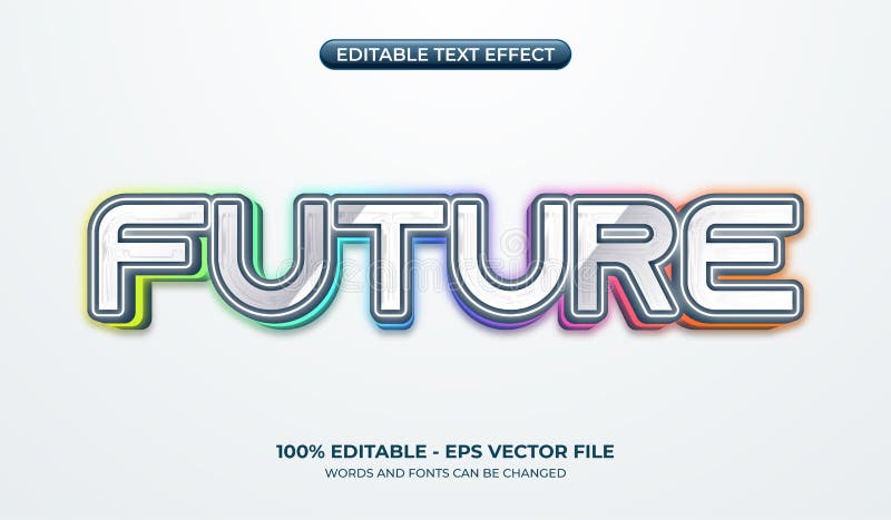 3d Future Text Effect. Editable Colorful Sci-fi Text Effect with a ...