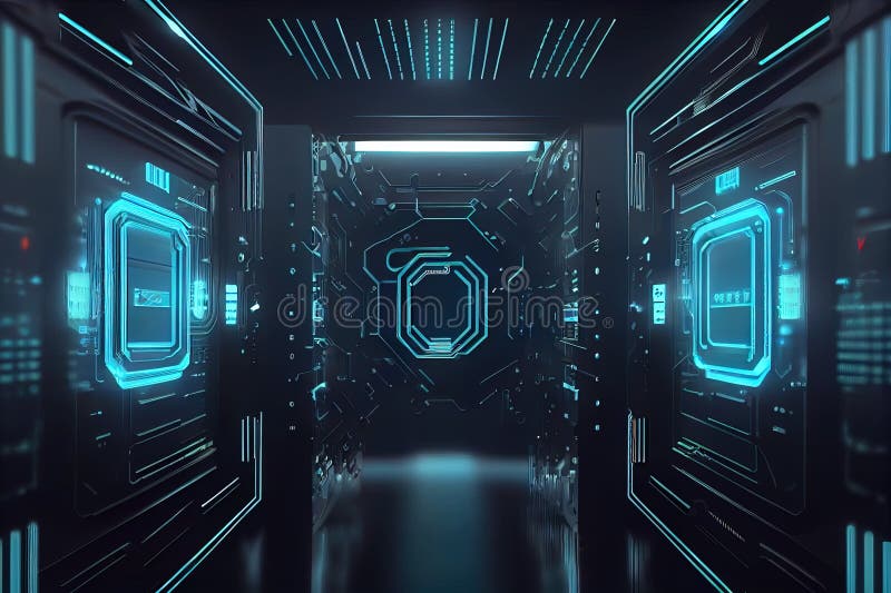 3d Futuristic Background with Circles and Panels. Generative AI ...