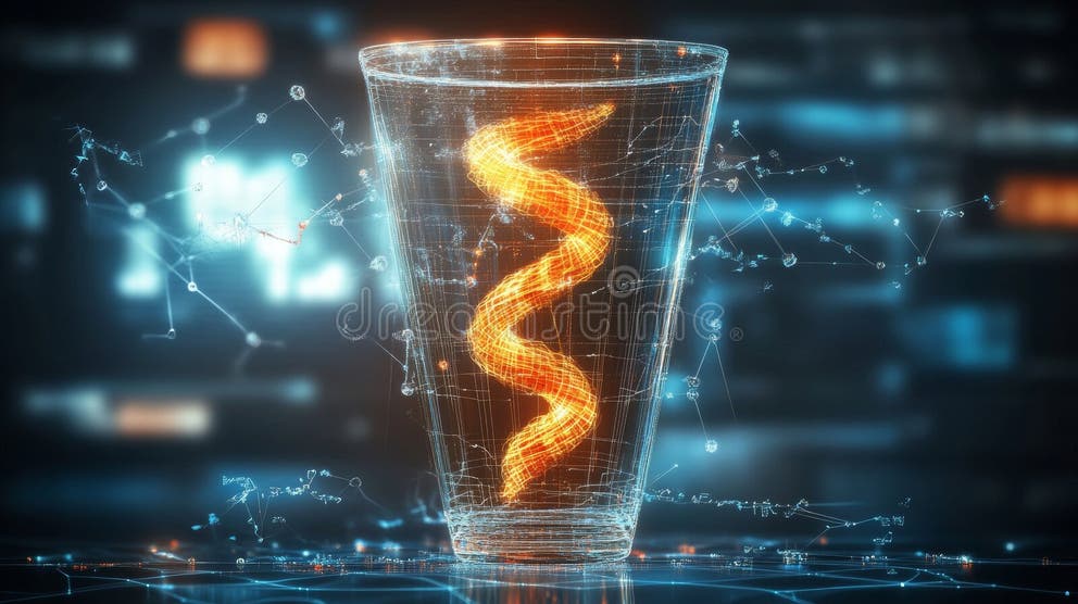 A 3D Futuristic Funnel Chart Showcasing Dynamic and Colorful Data Visualization Stock Photo ...