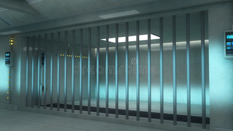 3d Futuristic Interior Jail Stock Illustration - Illustration of ...