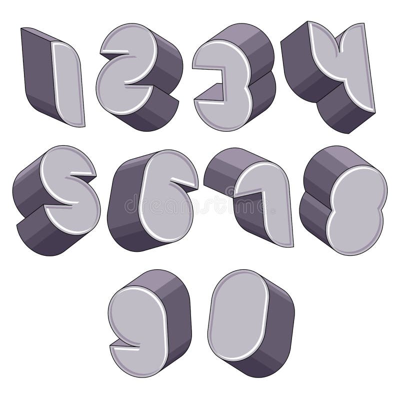 3d futuristic numbers set. stock vector. Illustration of numerals ...