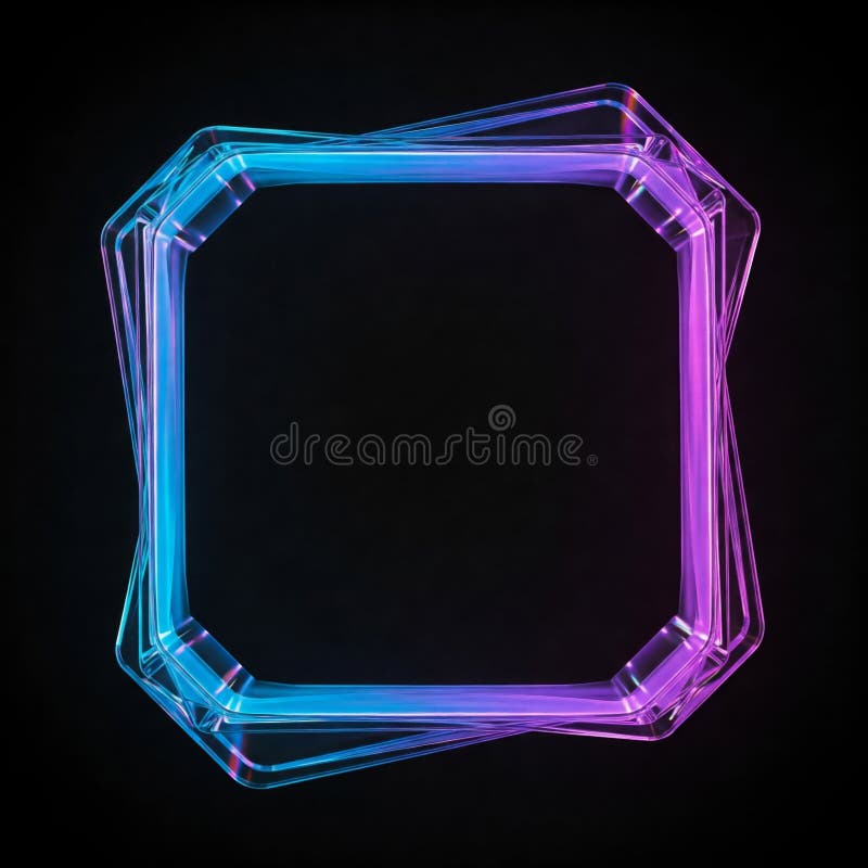 Digital Polygon Light Frame Stock Illustration - Illustration of energy ...