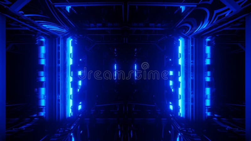 3D Futuristic Sci-fi Background with Abstract Colorful Neon Lights and ...
