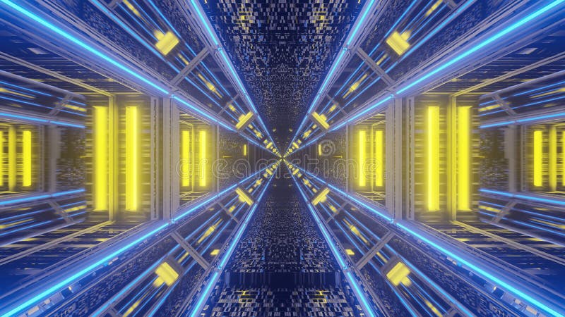 3D Futuristic Sci-fi Background with Abstract Colorful Neon Lights and ...