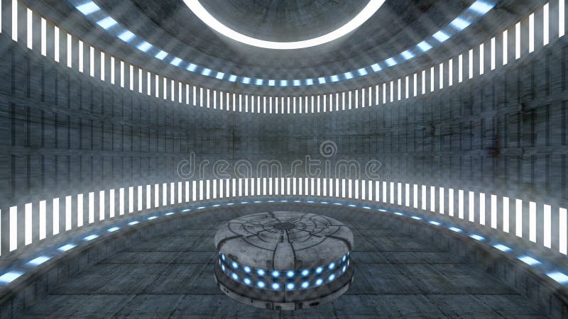 3D Futuristic set interior stock illustration. Illustration of indoor ...