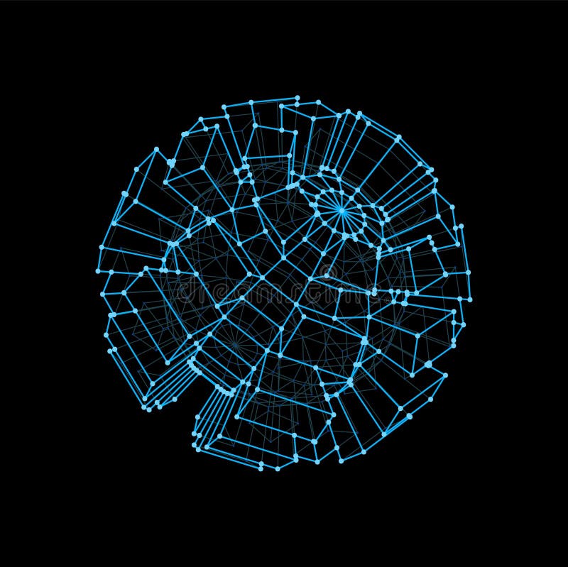 Wireframe Sphere and 3d Futuristic Ball Shape Stock Vector - Illustration of wire, circle: 287796262