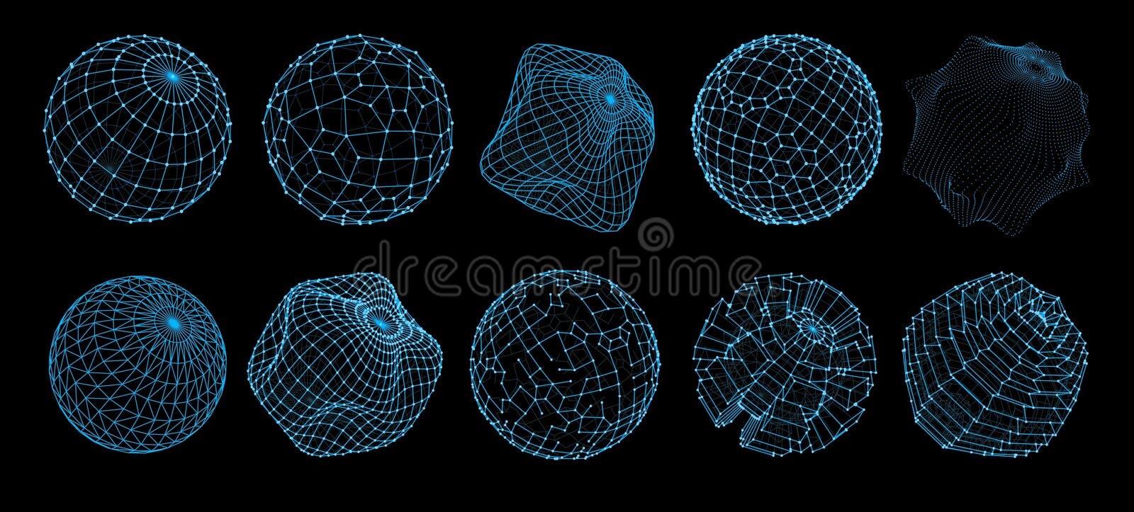 3d Futuristic Sphere and Shape with Spikes Stock Photo - Image of shape ...