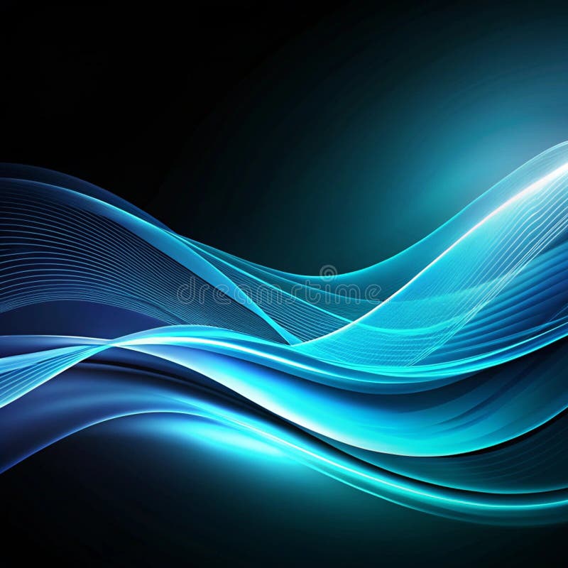 3D Futuristic Technology Background with Flowing Data Waves Stock Photo ...