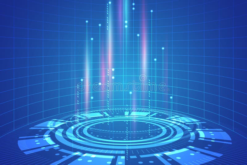 3D Futuristic Technology HUD Interface Elements High Speed Connection ...