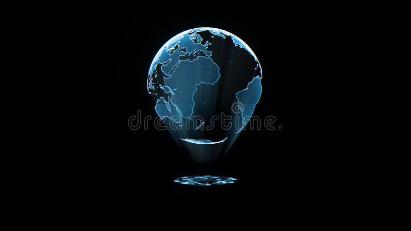 3D Virtual World with Rotation Holographic Globe of Earth Stock Video ...