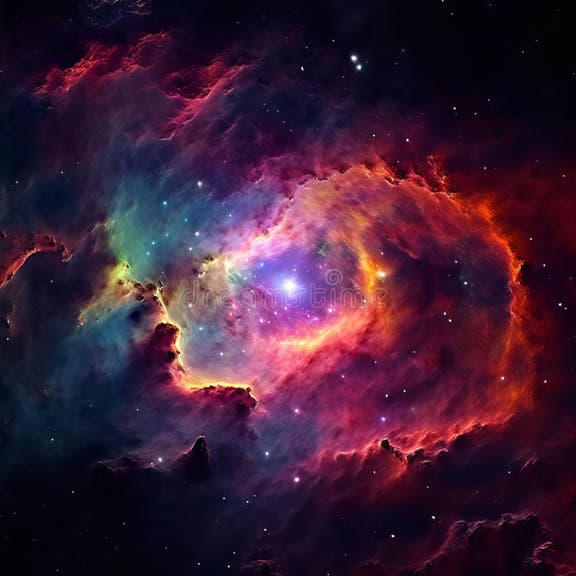 D Galactic Nebula a Stunning Visualization of a Cosmic Nebula Stock ...