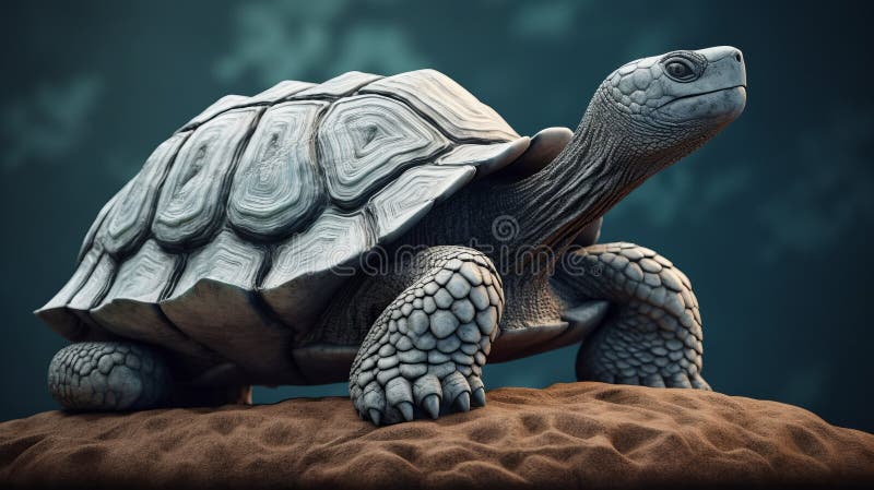 3d Galapagos Tortoise Render in Henry Moore Style Stock Illustration ...