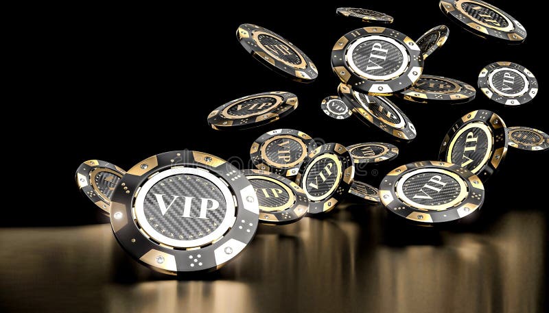 3d Gambling Vip Golden Chip Stock Illustration - Illustration of ...