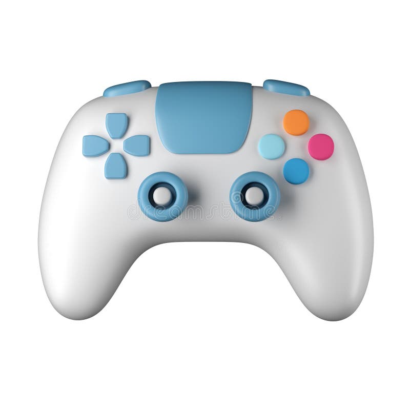A 3D Game Controller Illustration Isolated on a White Background Stock ...