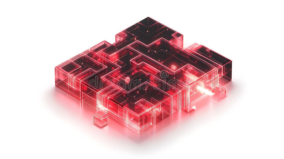 3D Game Level Map Icon with Glowing Paths and Bold Textures, Showcasing ...