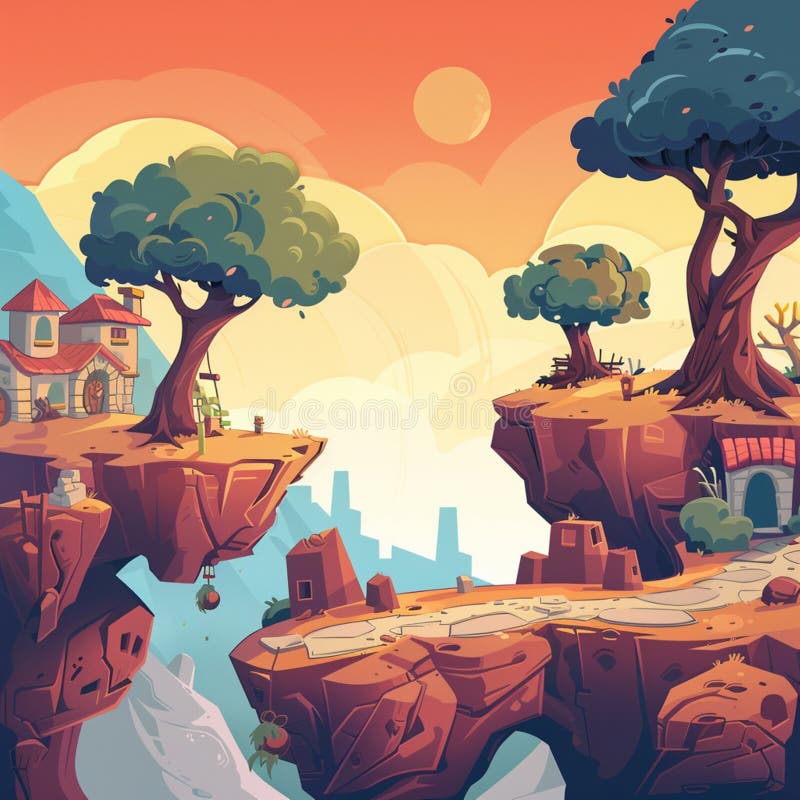 2d Game Plot Illustration Design in Vector Style Stock Image - Image of ...