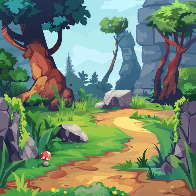 2d Game Plot Illustration Design in Vector Style Stock Image - Image of ...