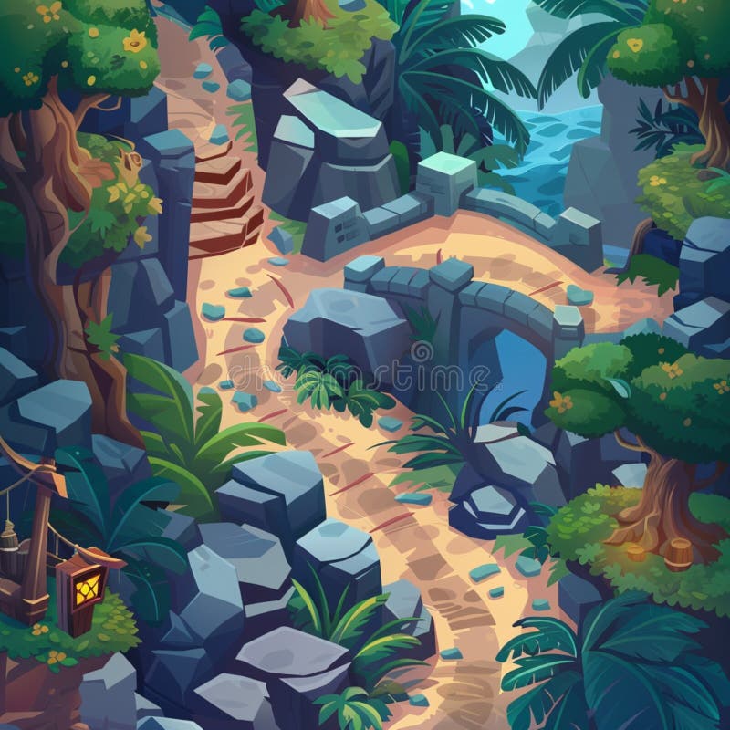 2d Game Plot Illustration Design in Vector Style Stock Photo - Image of ...