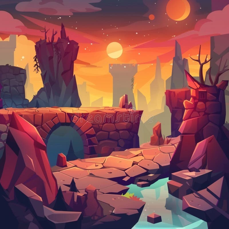 2d Game Plot Illustration Design in Vector Style Stock Image - Image of ...