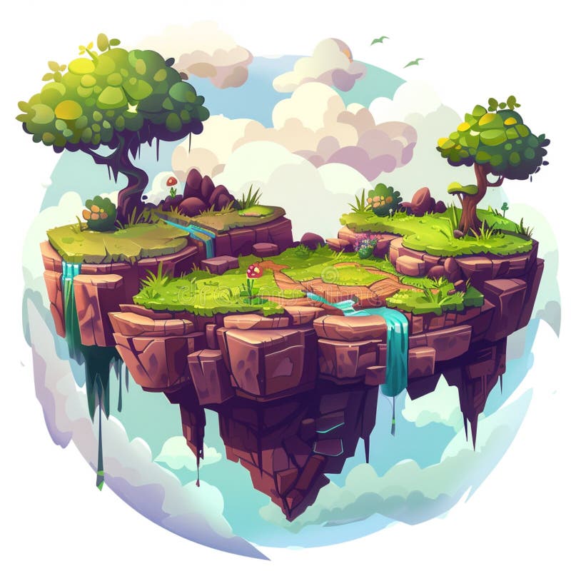 2d Game Plot Illustration Design in Vector Style Stock Photo - Image of ...