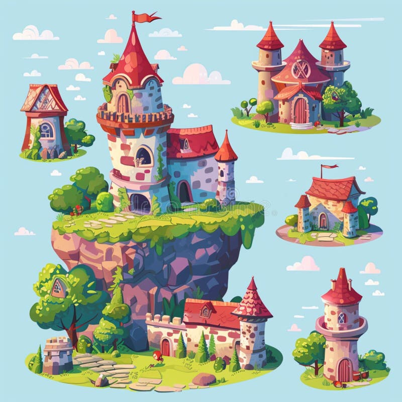 2d Game Plot Illustration Design in Vector Style Stock Photo - Image of ...